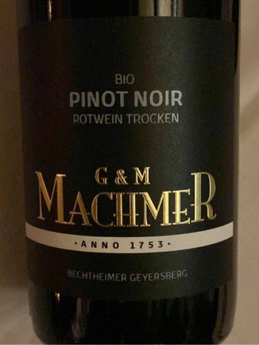 G & M Machmer Bechtheimer Geyersberg Bio Pinot Noir Trocken | Vivino US