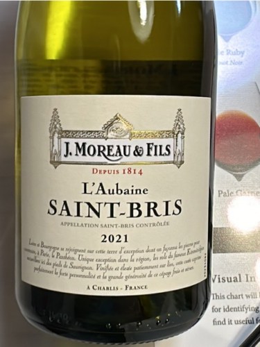 2021 J. Moreau & Fils L'Aubaine St-Bris Chablis | Vivino US