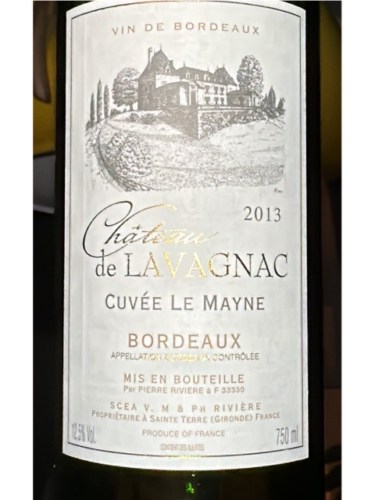 Château de Lavagnac Cuvée le Mayne Bordeaux | Vivino US