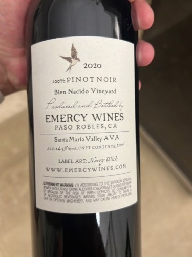 Emercy Wines Bien Nacido Vineyard Pinot Noir | Vivino US