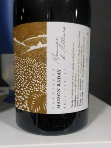 Maison Raday Meunier d'Ailleurs Brut Nature Champagne | Vivino US