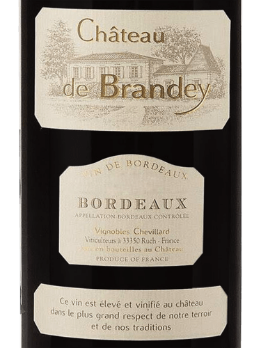 Château de Brandey Bordeaux Rouge | Vivino English