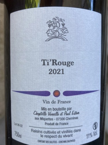 Domaine des Miquettes Ti’Rouge | Vivino US