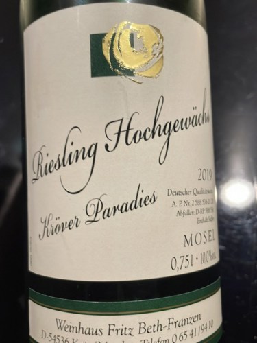 Fritz Beth-Franzen Kröver Paradies Riesling-Hochgewächs Alte Reben ...