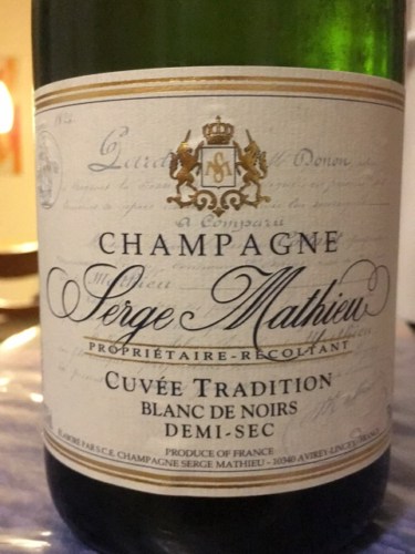N.V. Serge Mathieu Cuvée Tradition Blanc de Noirs Demi-Sec Champagne | Vivino