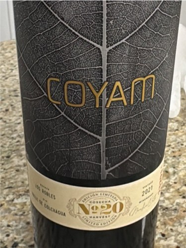 2020 Emiliana Coyam Edición Limitada Cosecha Número 20 | Vivino US