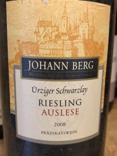 Johann Berg Ürziger Schwarzlay Riesling Auslese | Vivino Nederland