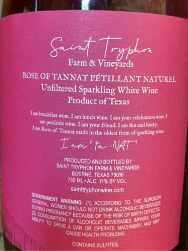 Saint Tryphon Ta'Nat Rose of Tannat Pétillant Naturel | Vivino US