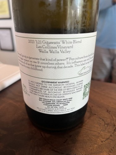 Time & Direction 1.21 Gigawatts Les Collines Vineyard White Blend ...