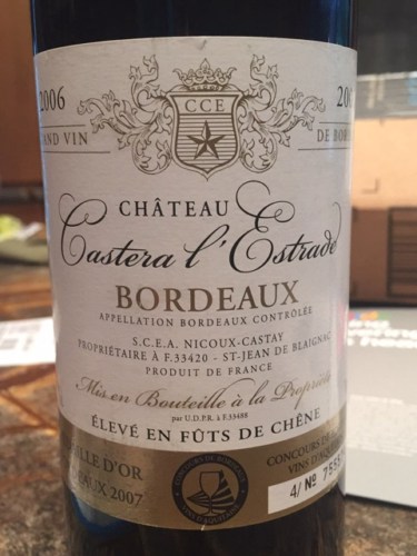 Château Castera l'Estrade Bordeaux | Vivino US