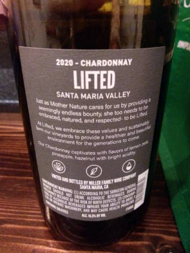 Miller Family Wine Company Lifted Chardonnay | Vivino English