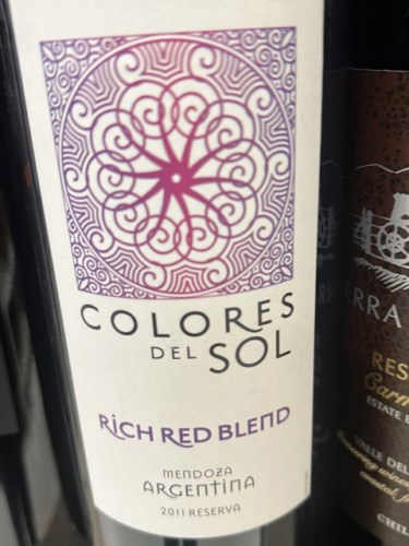 2011 Colores del Sol Reserva Rich Red Blend | Vivino US