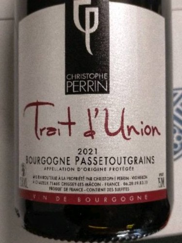 Christophe Perrin Trait d'Union Bourgogne Passetoutgrains | Vivino US