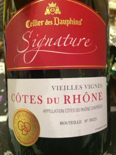 2014 Cellier des Dauphins Signature Vieilles Vignes Côtes-du-Rhône ...