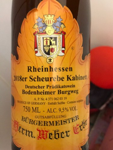 Weigut Weber Scheurebe Kabinett Bodenheimer Burgweg | Vivino US