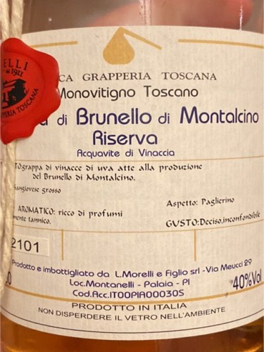 N.V. L. Morelli e Figlio Grappa di Brunello di Montalcino Riserva | Vivino US