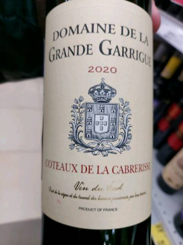 Domaine de la Grande Garrigue Coteaux de la Cabrerisse | Vivino Canada