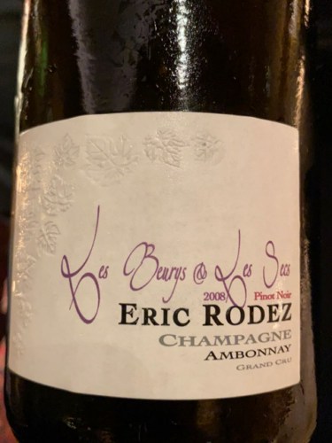 Eric Rodez Les Beurys Les Secs Pinot Noir Champagne Grand Cru 'Ambonnay ...