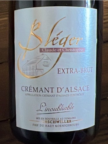 Claude et Christophe Bléger l’Inoubliable Crémant d’Alsace Brut | Vivino US