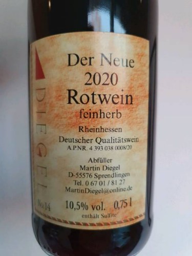 Martin Diegel Der Neue Rotwein Feinherb | Vivino US