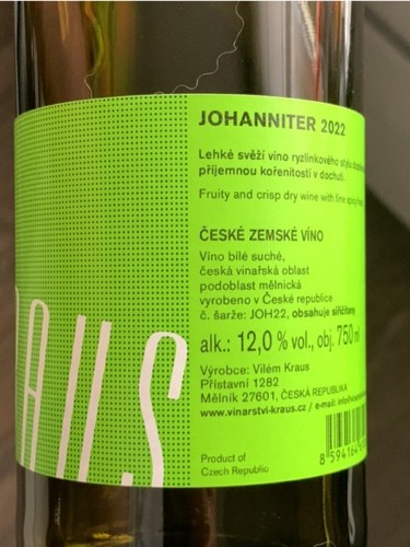 Vinarstvi Kraus Johanniter | Vivino US