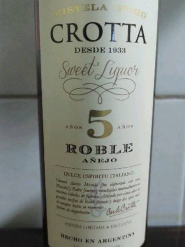 Familia Crotta Mistela d'Oro Años 5 Roble Añejo Sweet Liquor | Vivino ...