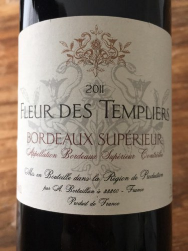 Adrien Bertaillan Fleur des Templiers Bordeaux Supérieur | Vivino Brasil