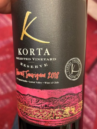 Korta Selected Vineyard Reserve Cabernet Sauvignon | Vivino Brasil