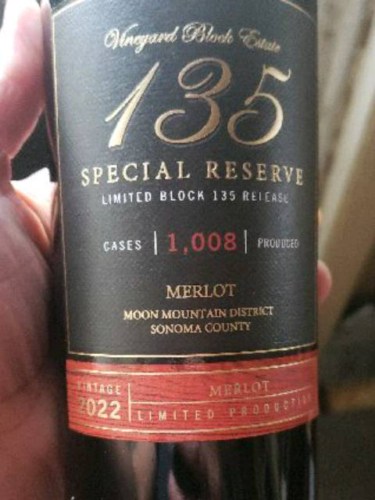 Vineyard Block Estate 135 Special Reserve Merlot | Vivino English