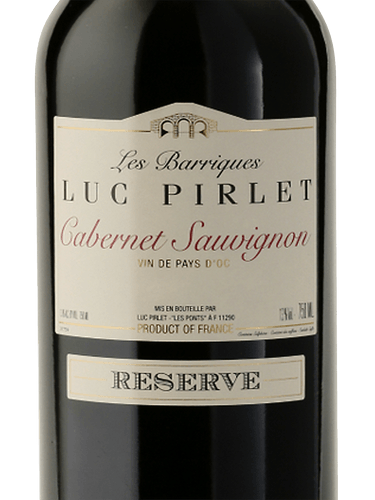 Luc Pirlet Les Barriques Reserve Cabernet Sauvignon | Vivino US