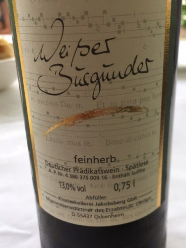 Klosterkellerei Jakobsberg Weisser Burgunder Spätlese Feinherb | Vivino US