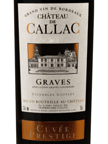Château de Callac Cuvée Prestige Graves Rouge | Vivino US