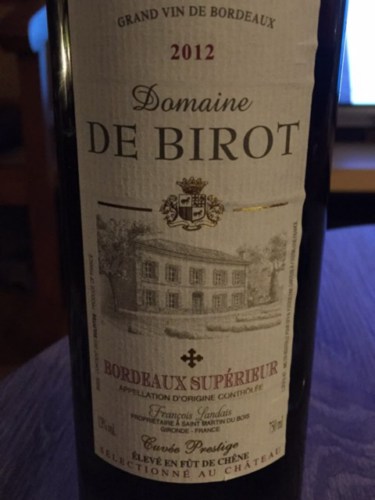 Château La Caderie Domaine de Birot Cuvée Prestige Bordeaux Supérieur ...