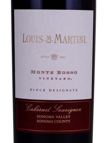 2015 Louis M. Martini Monte Rosso Vineyard Block Designate Cabernet ...