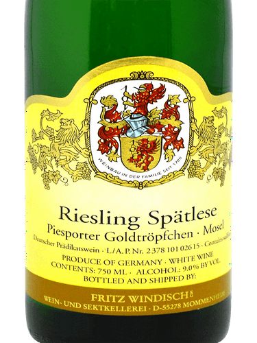 Fritz Windisch Piesporter Goldtröpfchen Riesling Spätlese | Vivino US