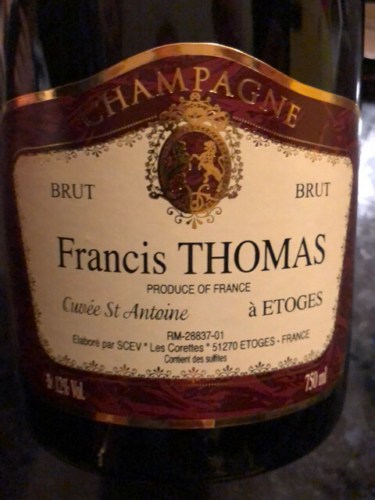 Francis Thomas Champagne Cuvée St Antoine Brut | Vivino 日本
