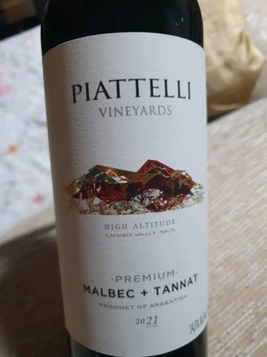 Piattelli High Altitude Premium Malbec - Tannat | Vivino English
