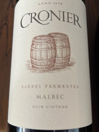 Cronier Barrel Fermented Malbec | Vivino US