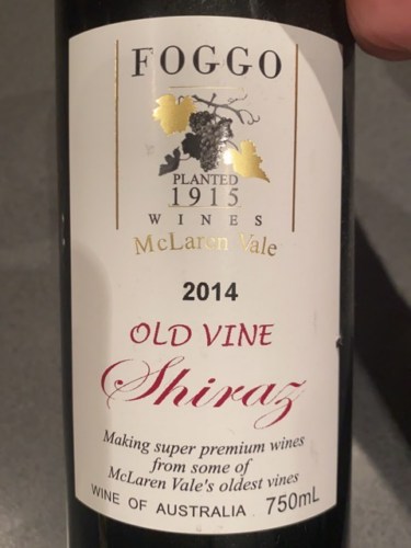 Foggo Old Vine Shiraz | Vivino Australia