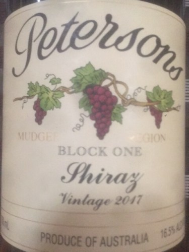 Petersons Block One Shiraz | Vivino US