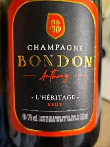 Bondon Anthony L'Héritage. Brut | Vivino US