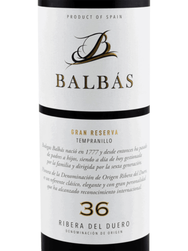 Balbas Gran Reserva Tempranillo | Vivino US