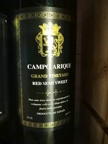 Campo Arique Grand Vineyard Red Semi Sweet | Vivino US