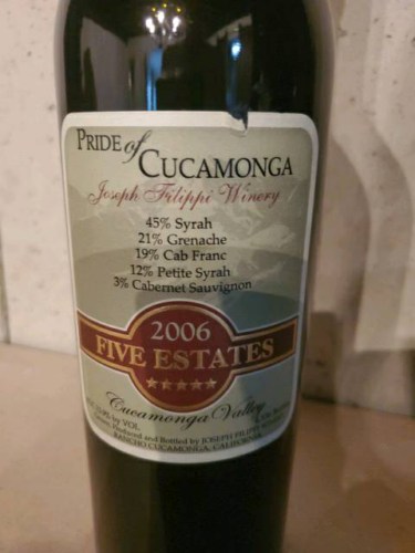 Joseph Filippi Pride of Cucamonga Five Estates | Vivino US