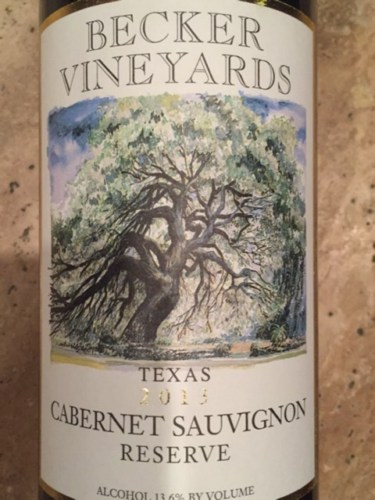 Becker Vineyards Reserve Cabernet Sauvignon | Vivino English