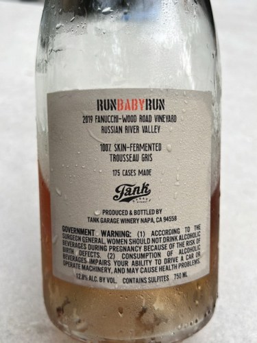 Tank Garage Run Baby Run Fanucchi-Wood Road Vineyard Skin-Fermented ...