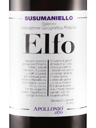 Apollonio Elfo Susumaniello Salento | Vivino Italia