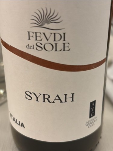 Azienda Vinicola Cilia - AVC Fevdi del Sole Syrah | Vivino US