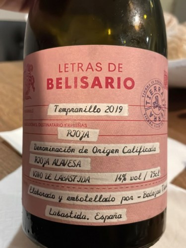 Bodegas Tierra Letras de Belisario Tempranillo | Vivino US