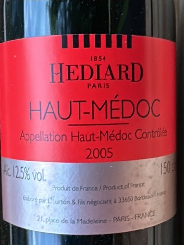 Hediard Haut-Médoc | Vivino 日本語